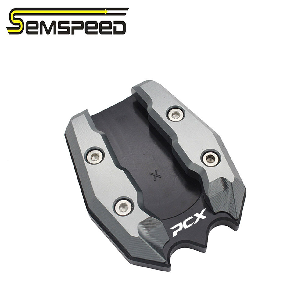 SEMSPEED Motorcycle Side Foot Stand Kickstand Enlarge Extension Pad For ...