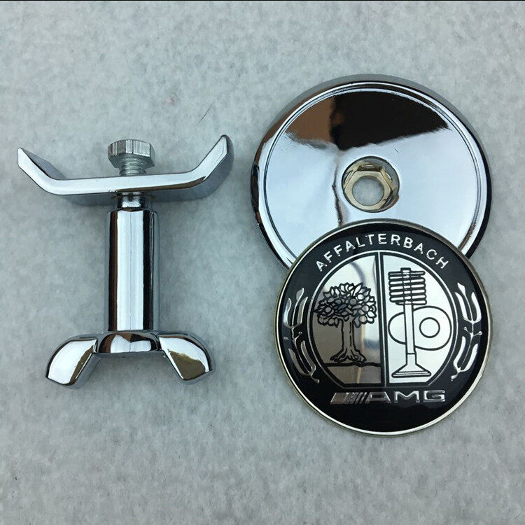 45mm metal Front logo Hood bonnet emblem for Mercedes Benz Black white ...