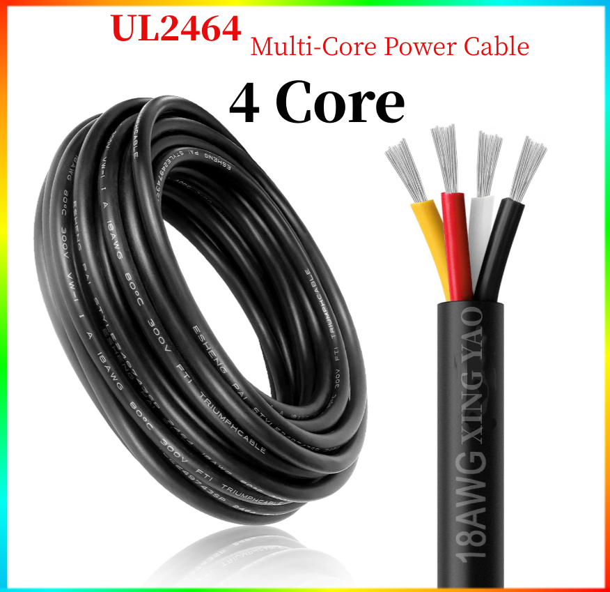 4 Core Cable Insulated PVC Sheath Power Flexible Wire UL2464 22/24/26 ...