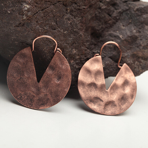 Simple Geometric Drop Earrings Retro Round Dangles Hoops Women Unique ...