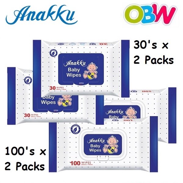 Anakku Baby Wipes Wet Tissue / Tisu Basah Bayi (30pc / 100pcs) | Lazada