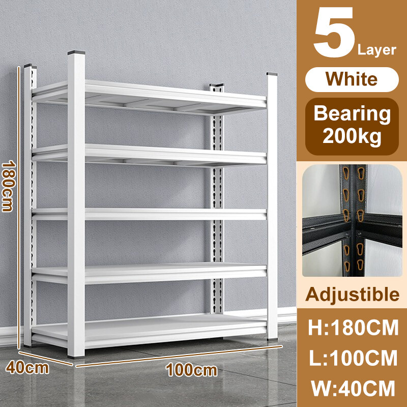 5 Tier Adjustable Heavy Duty Boltless Rack Metal Storage Rack Shelve ...