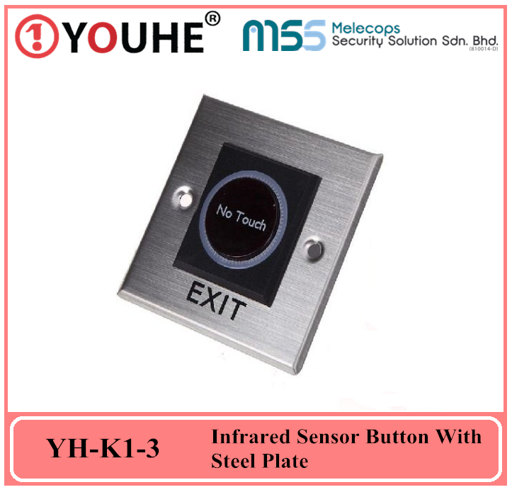 YOUHE YH-K1-3 Infrared Sensor Button With Steel Plate (NO TOUCH) | Lazada