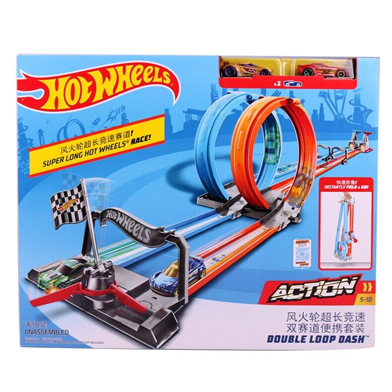 Hot Wheels Carros Track Model Double Loop Dash Car Race Kids Toy Metal ...