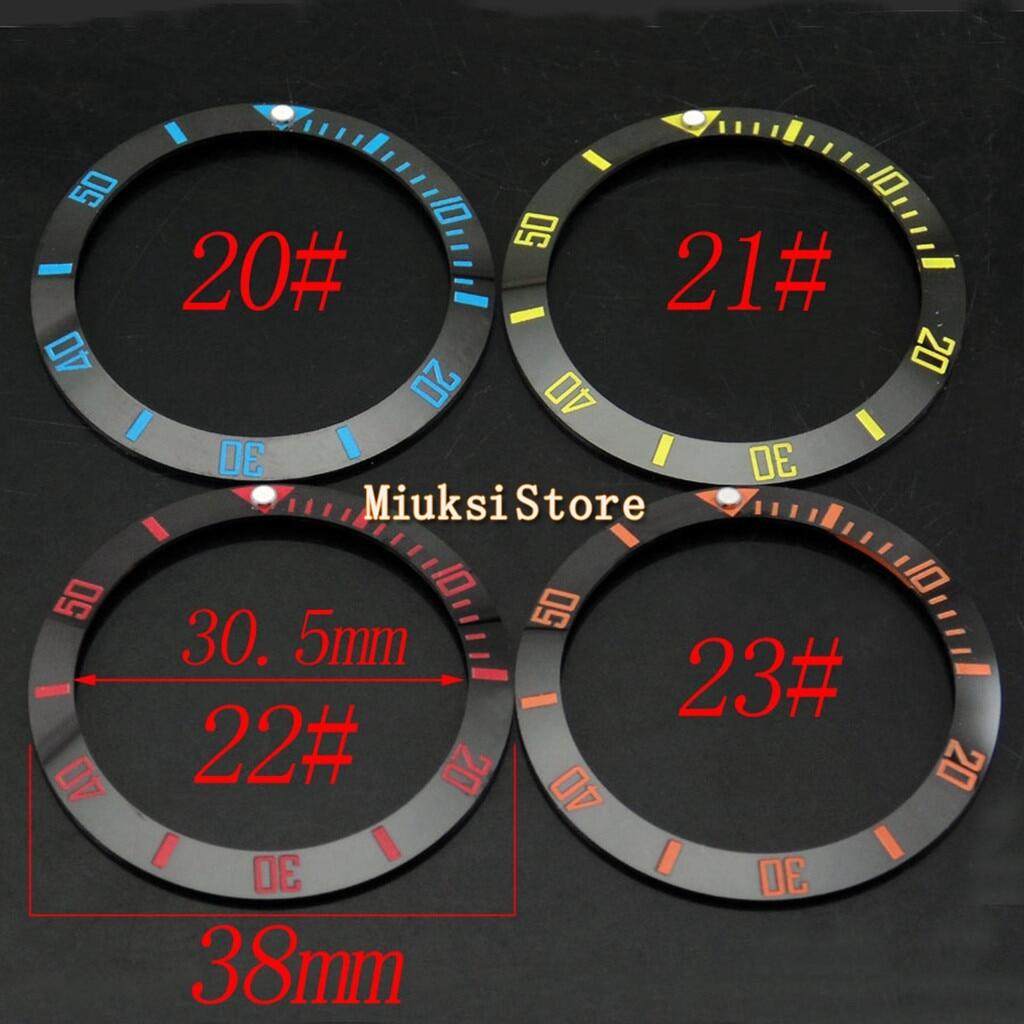 38Mm Black Blue White Green Ceramic/Titanium Bezel Insert For 40Mm ...