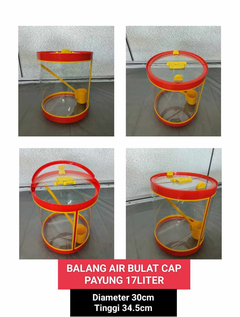 BALANG AIR BULAT CAP PAYUNG SAIZ 17 LITER DAN 20 LITER | Lazada