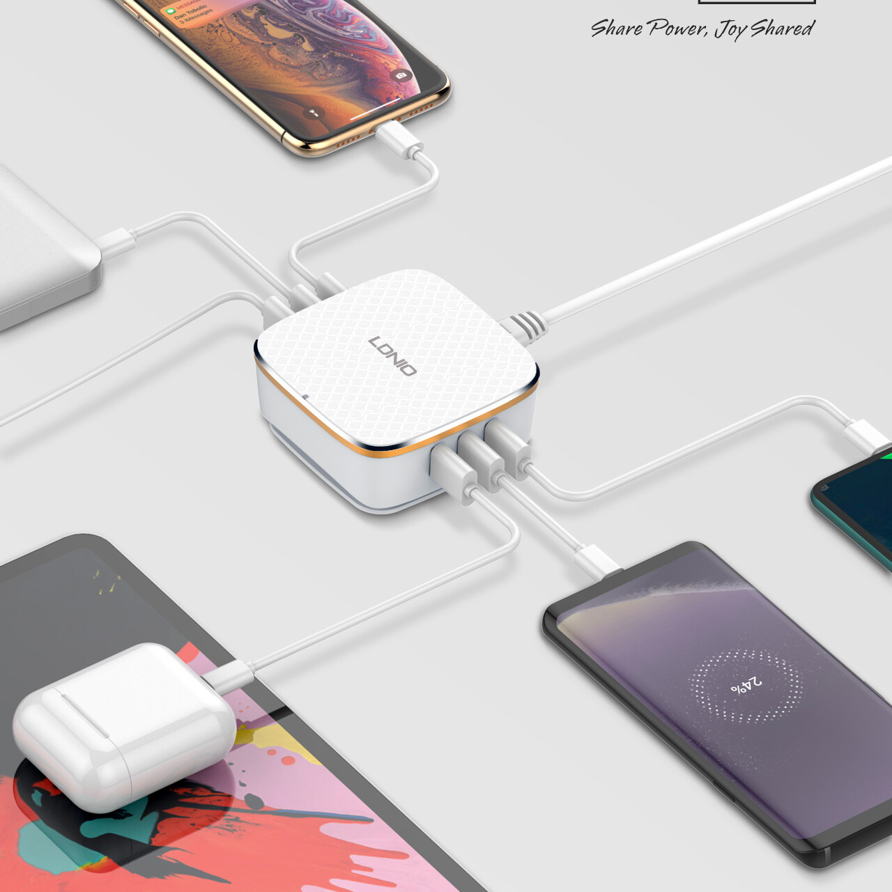 LDNIO 6พอร์ต USB QC3.0 Fast Charger Popular Home Multi-Function Smart ...