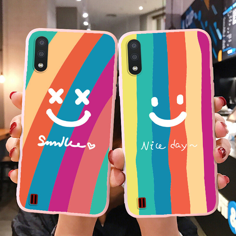 Cherry Rainbow เคสโทรศัพท์สำหรับ Samsung M01 Core A01 Core M01 M10 A10 ...
