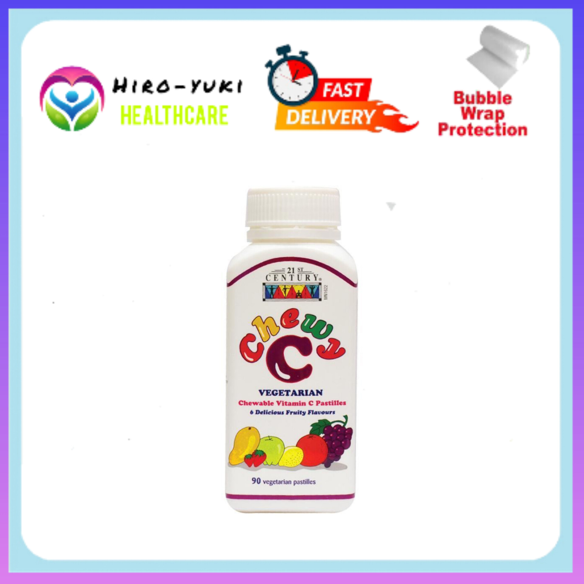 21ST CENTURY CHEWY C VEGETARIAN CHEWABLE VITAMIN C PASTILLES 90'S ...