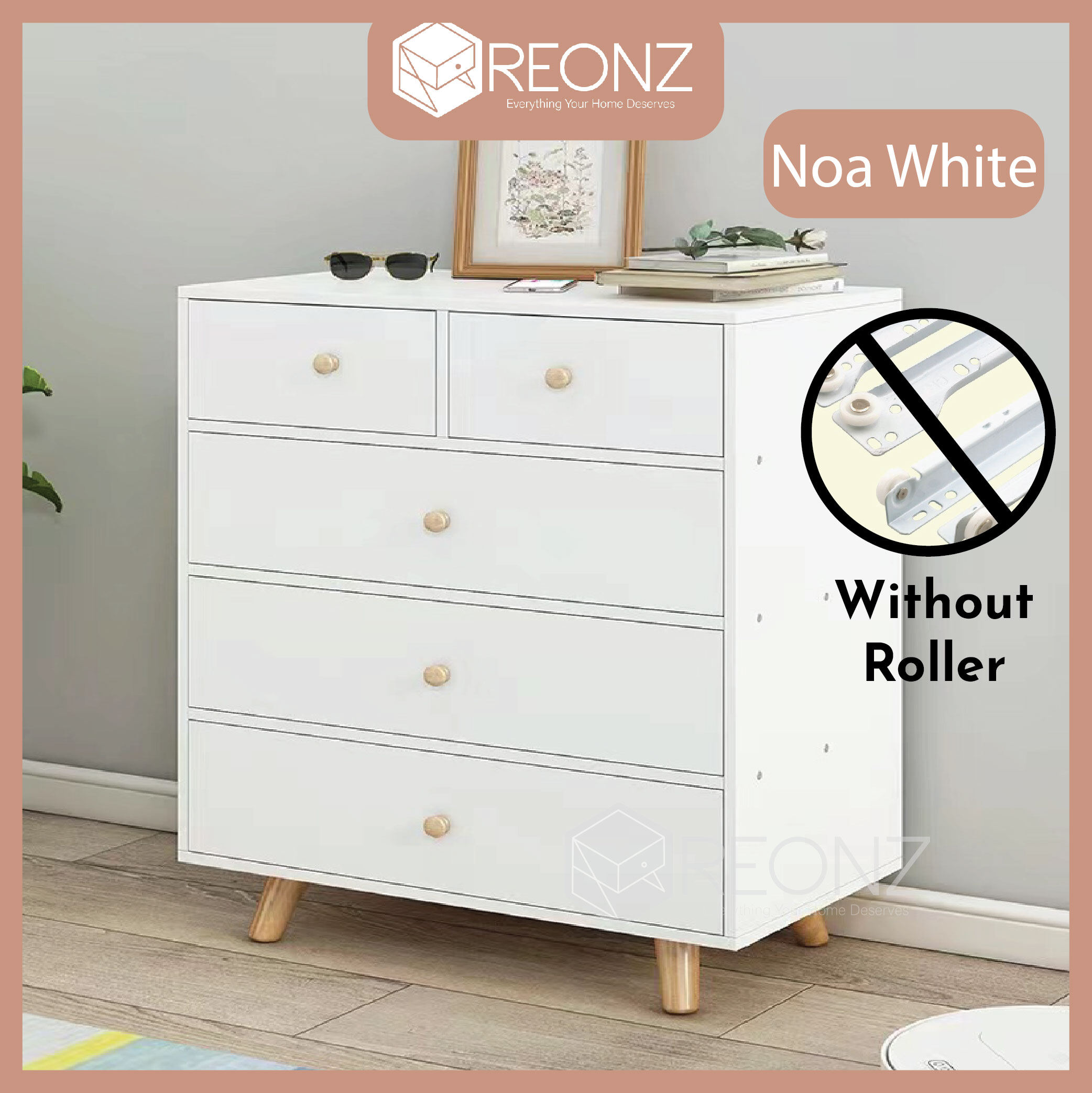 REONZ Chest Drawer 6 Layer 4 Layer Almari Baju pakaian wardrobe baju ...