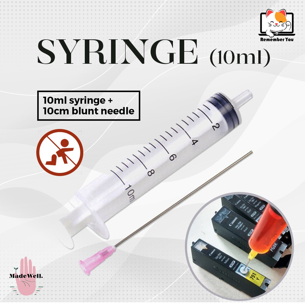 10ML Syringe Injector For Ink Refilling, CISS Syringe JARUM INK WITH ...