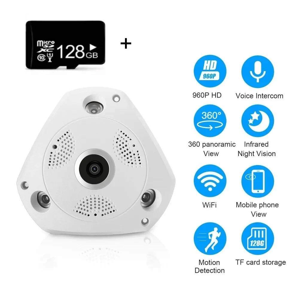 V380 360 Degree WiFi Camera IP Fish Eye Panoramic 1080P WIFI CCTV 3D VR ...