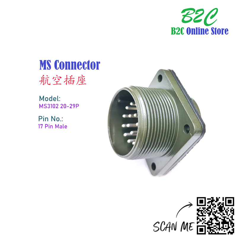 MS3102 20-29P P Connector Controller Servo Motor Male 17 Pin Position ...
