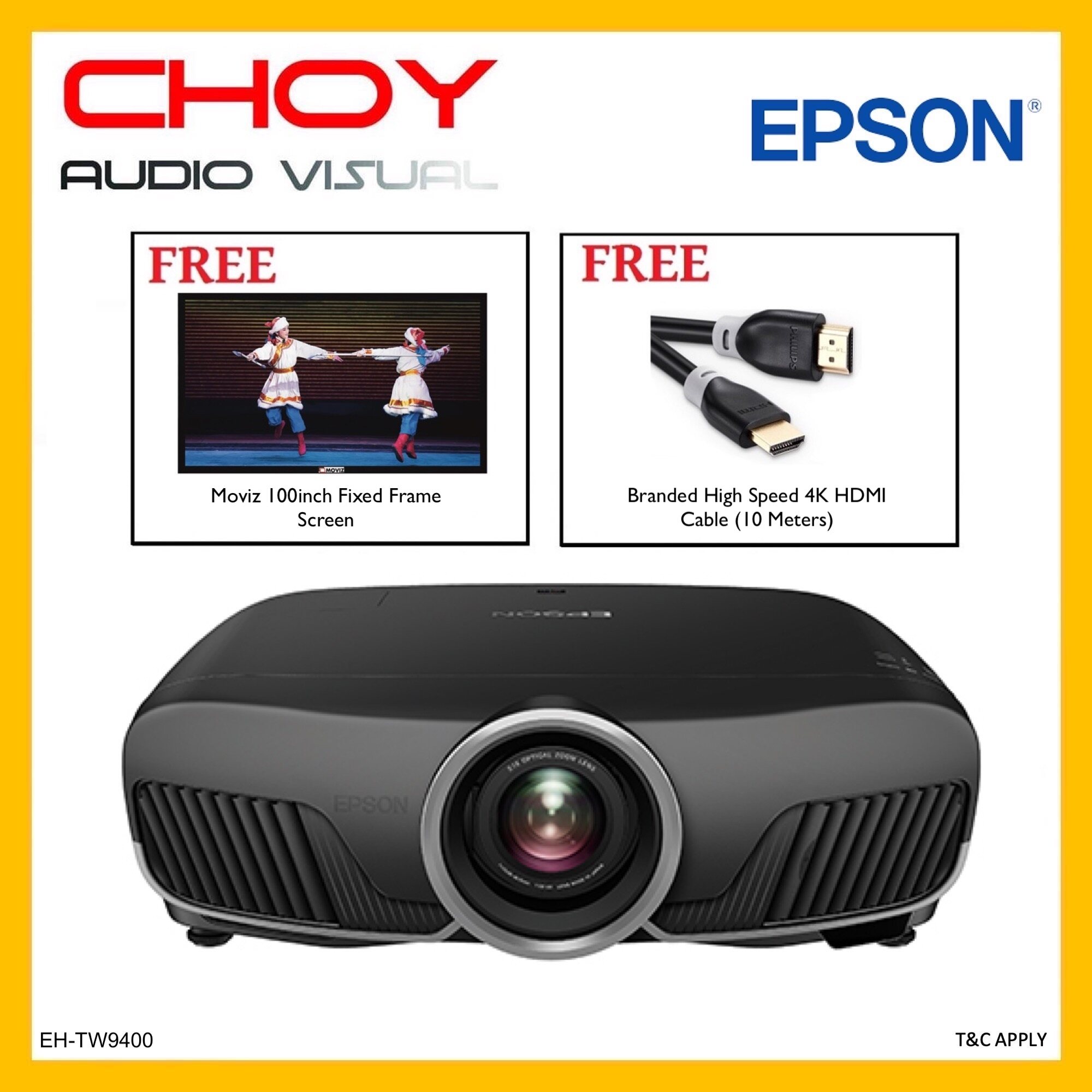 Epson Home Theatre EH-TW9400 4K PRO-UHD 3LCD Projector + Free Gift | Lazada