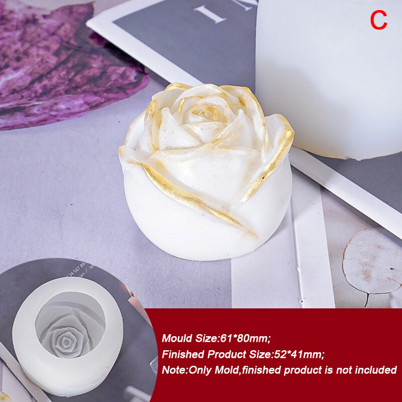 Fidse 3D Flower Shape Silicon Mold DIY Epoxy Resin Rose Flower Craft ...