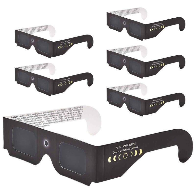 6pcs Random Paper Solar Eclipse Glasses Protect Eyes Anti Uv Viewing Glasses Safe Shades