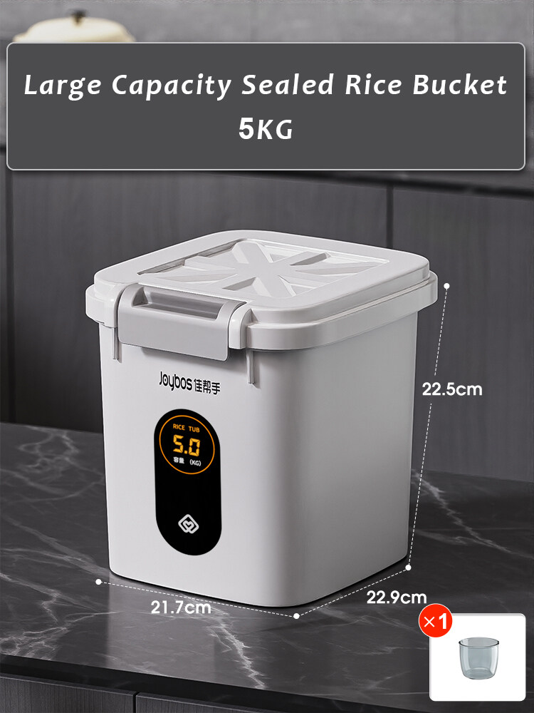 JustLiving 1PC 5/10/15/25kg Rice Container Transparent Bucket Rice ...