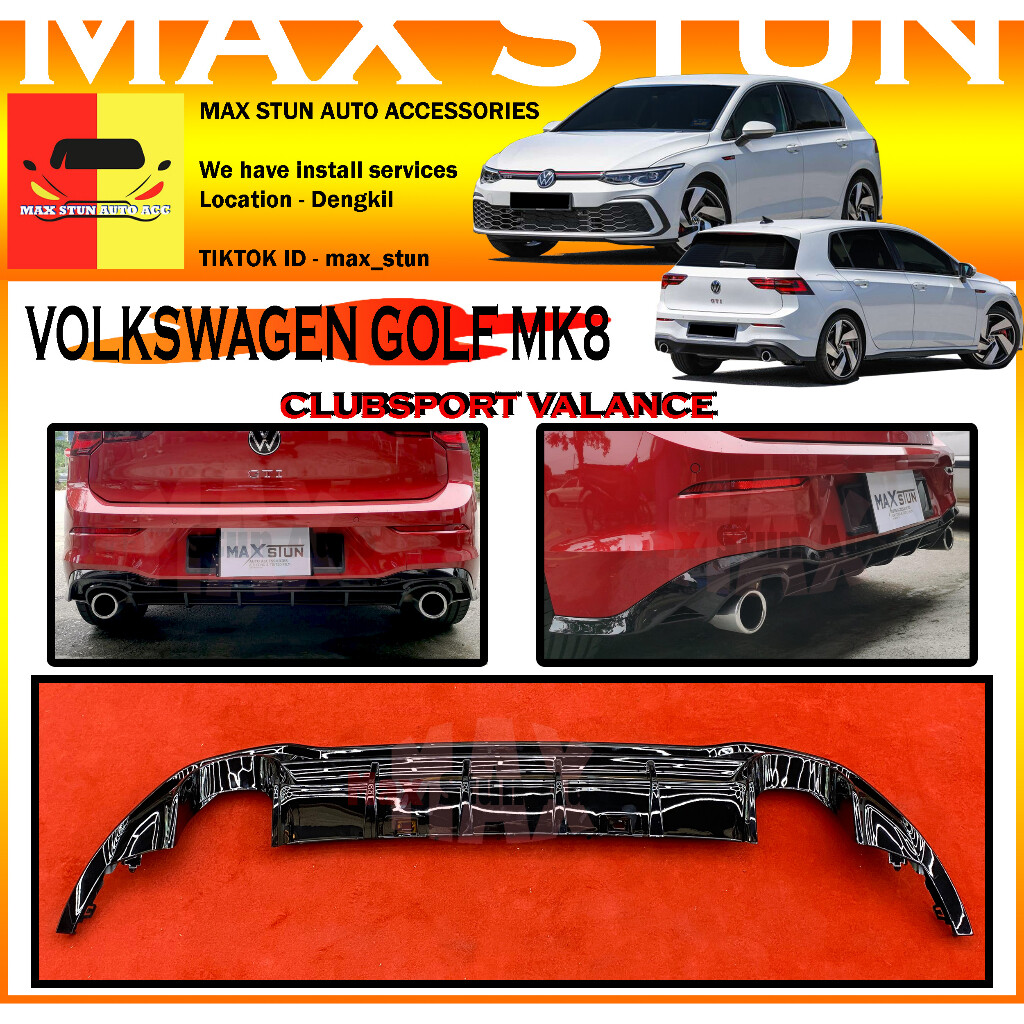 VOLKSWAGEN GOLF MK8 GTI R LINE CLUBSPORT REAR DIFFUSER BELAKANG CLUB ...