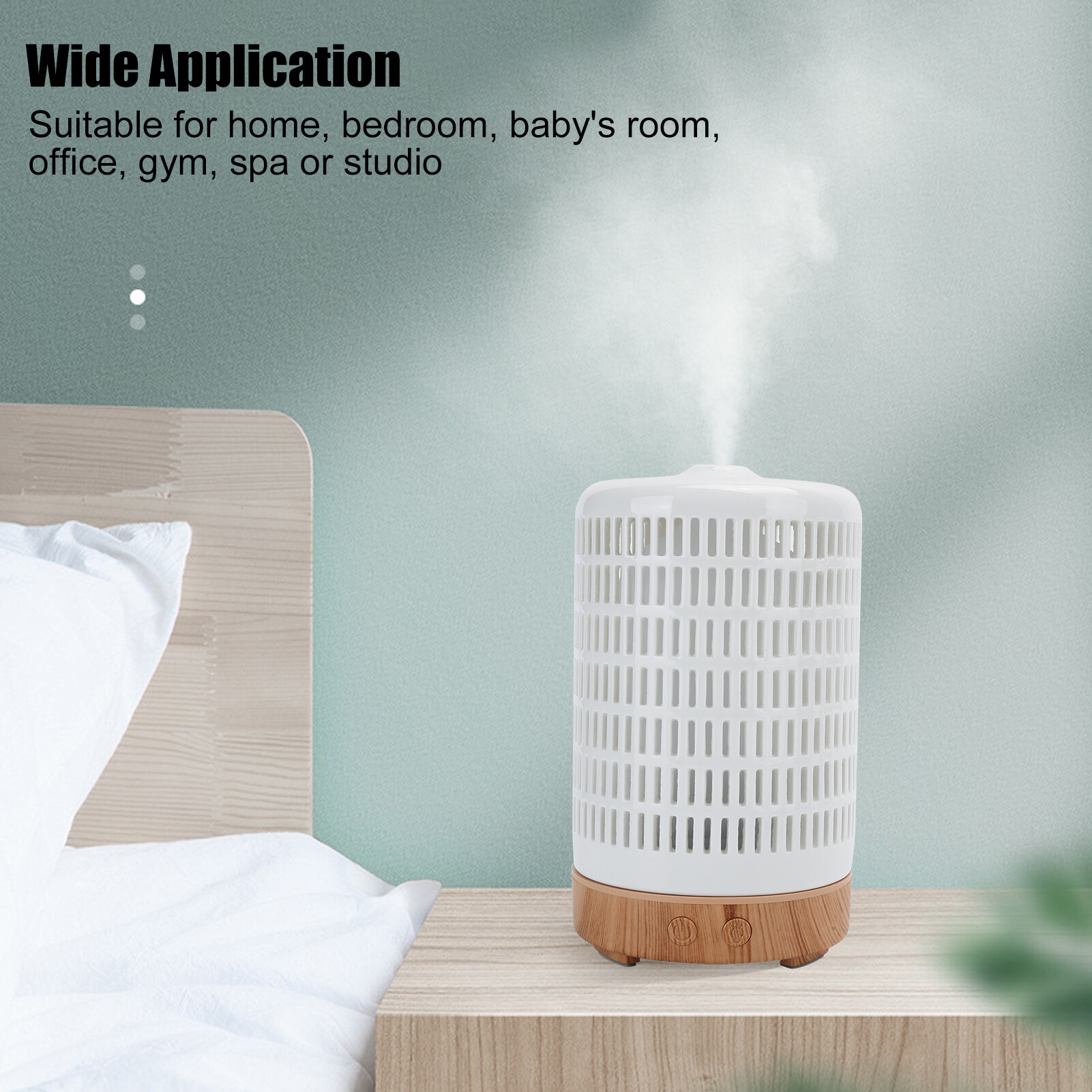 100ml Ceramic Humidifier Colorful Night Light Ultrasonic Essential Oil ...
