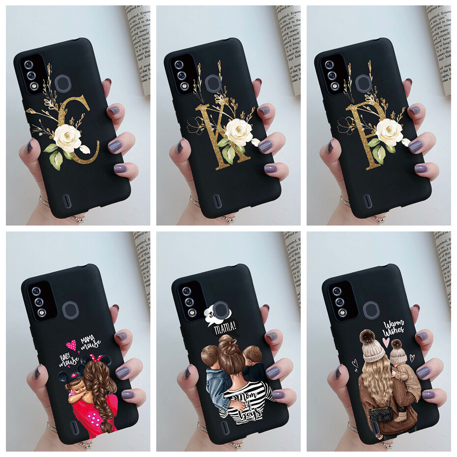 เคสเคสซิลิโคนแบบนิ่มสำหรับ ITEL A48น่ารักสีดำเคสมือถือสีแมทตัวหนังสือ ...