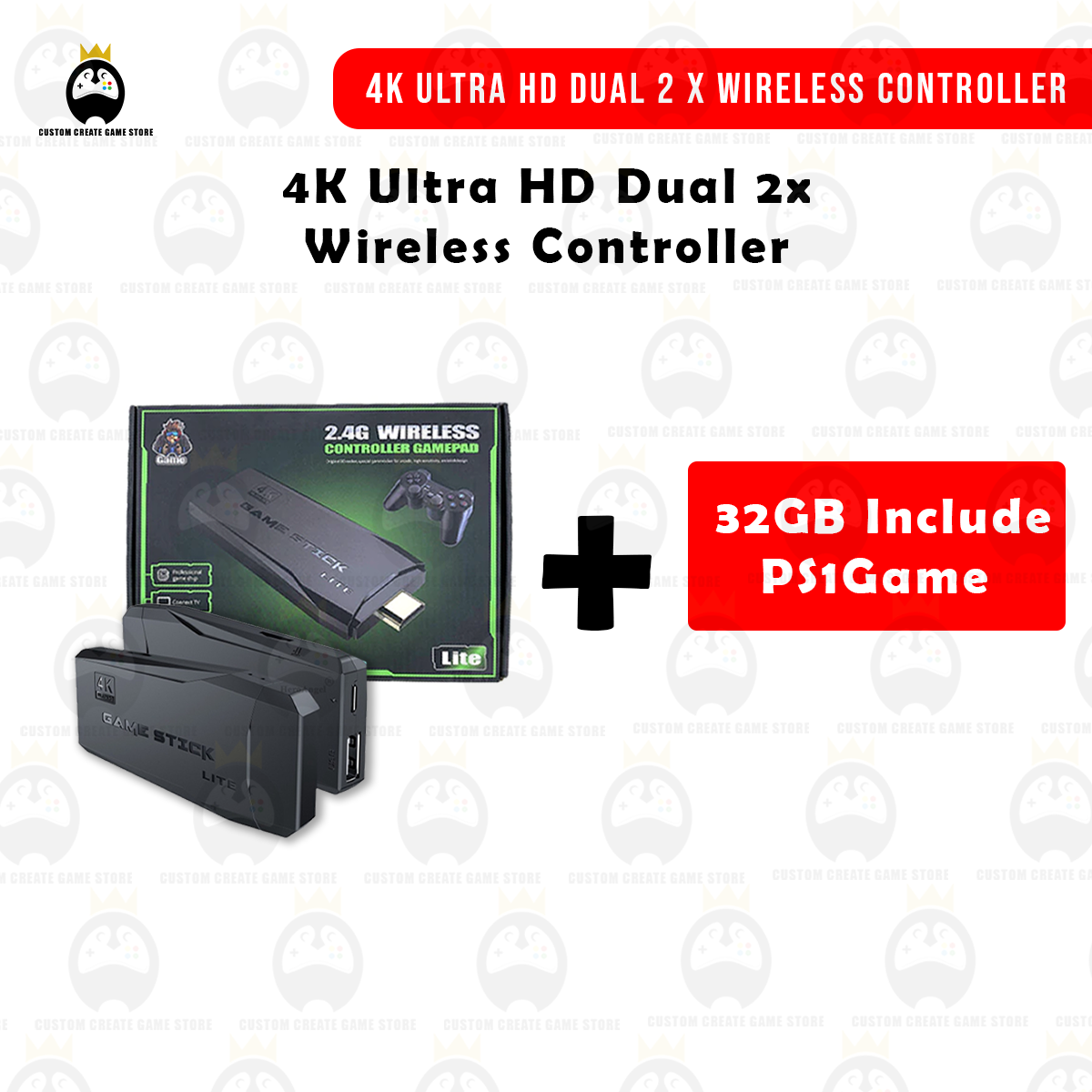 𝟏𝟎𝟎𝟎𝟎 𝐆𝐀𝐌𝐄𝐒 2.4G 4K Ultra HD Dual 2 x Wireless Controller Portable ...