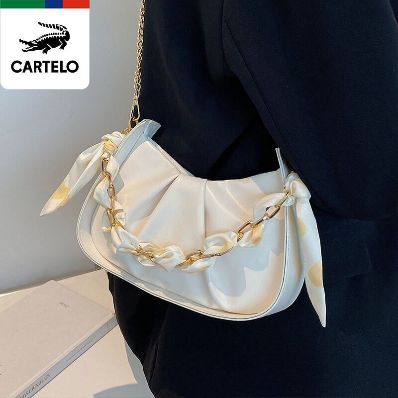 XQG985 CARTELO โซ่กระเป๋าเล็กหญิงฤดูร้อน2021ใหม่อินเทรนด์สูง Sense กระเป๋าแบบหนีบแขนจีบเมฆ ...
