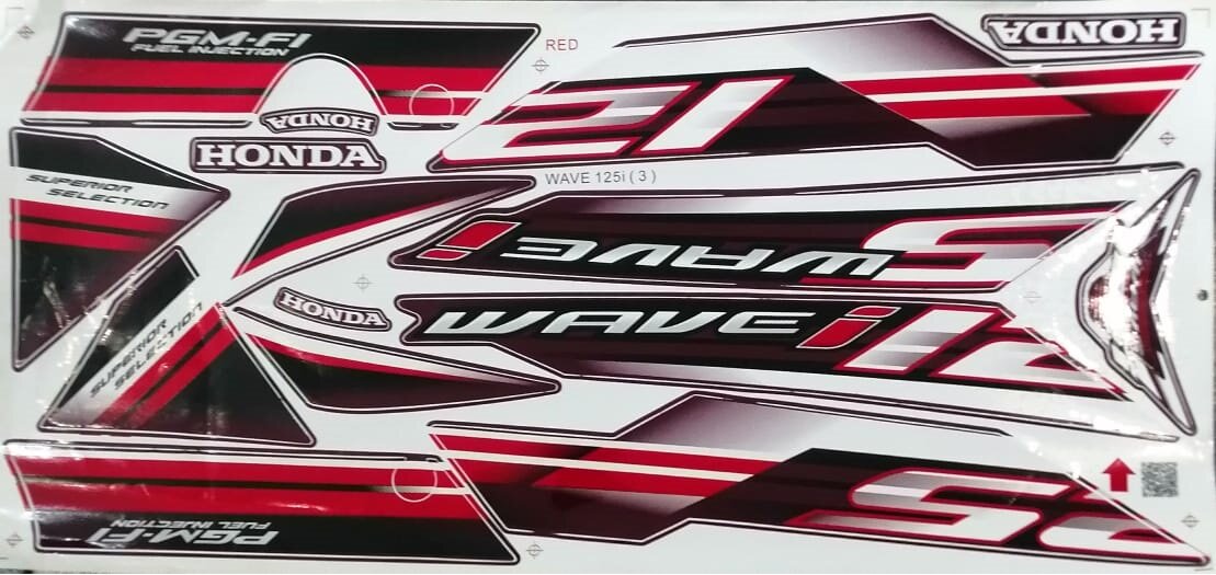 BODY STICKER SET BODY STRIPE STICKER HONDA WAVE 125i (CLEAR STOCK) | Lazada