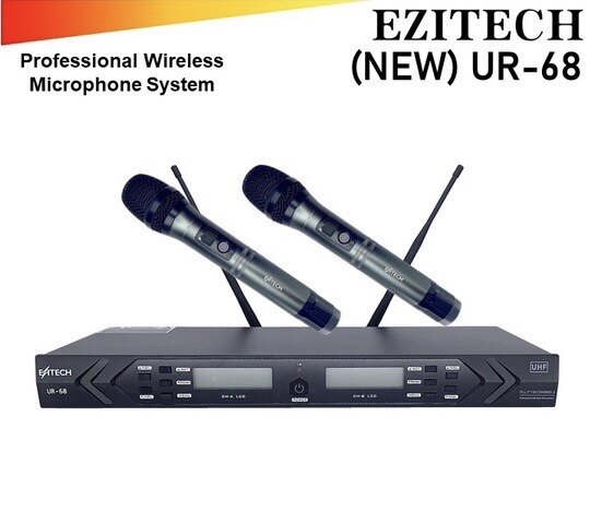 EZITECH UR-68 UHF DUAL CHANNEL WIRELESS HANDHELD MICROPHONE | Lazada