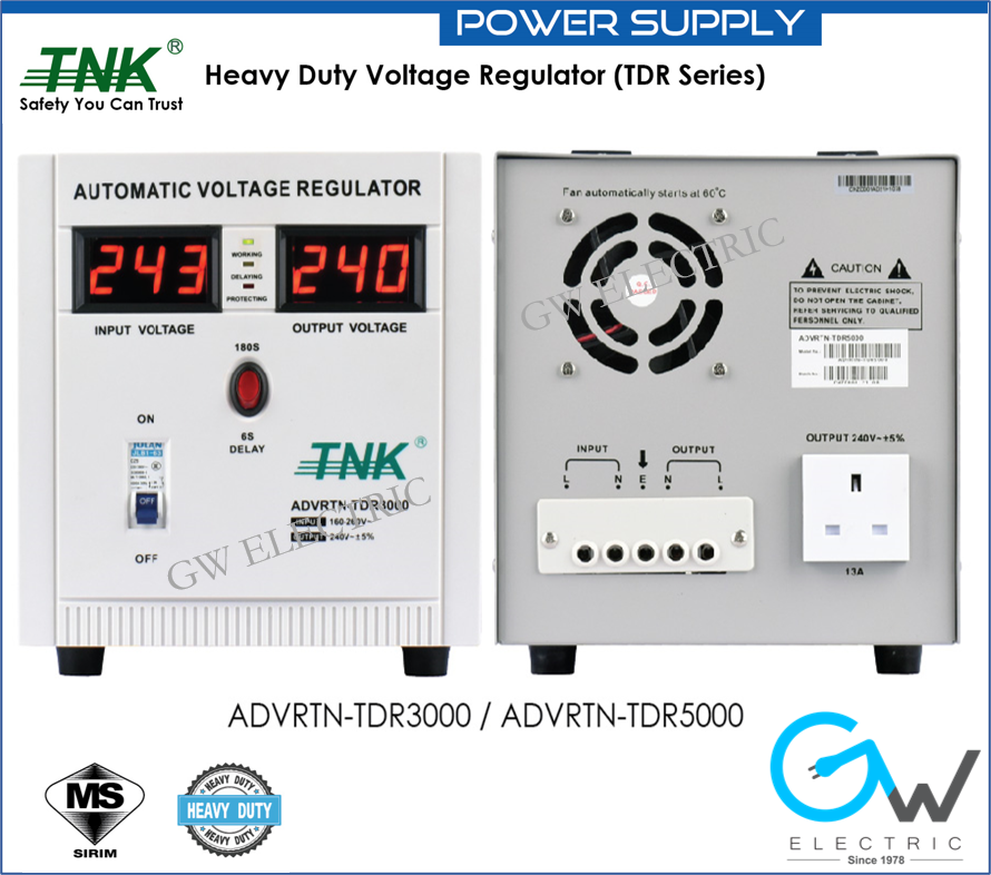 [Sirim] TNK TDR5000 5000VA AVR Heavy Duty Automatic Voltage Regulator ...