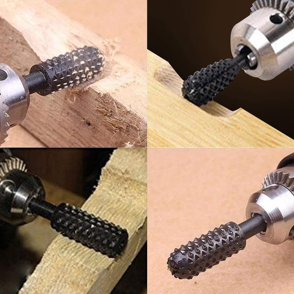 5 Pcs สว่านแบบหมุนชุดแกะสลักไม้แฟ้ม Rasp Drill Bit, 1/4 Shank ...