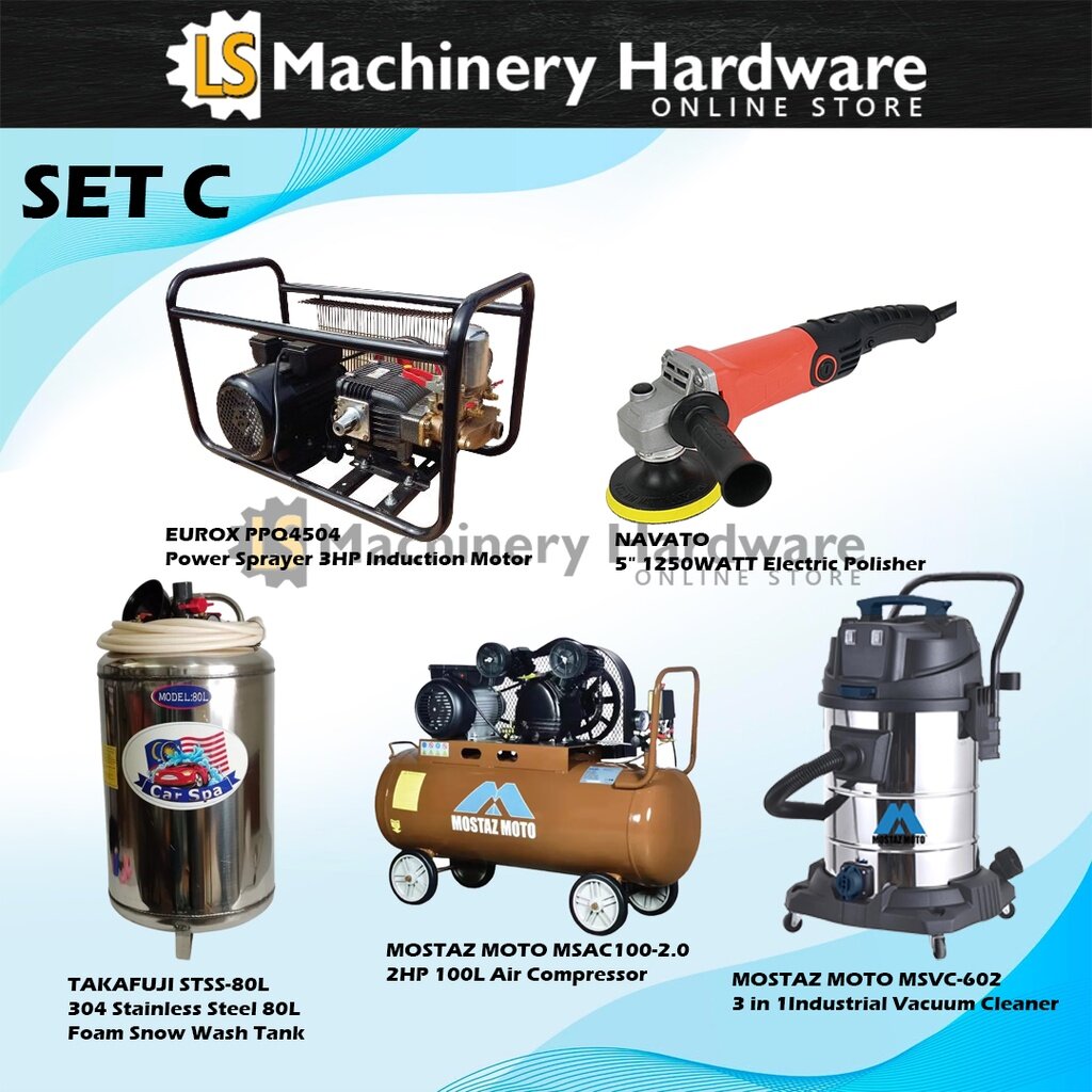 Car Wash Equipment Combo - (Water Pump, Snow Tank, Vacuum, Air ...