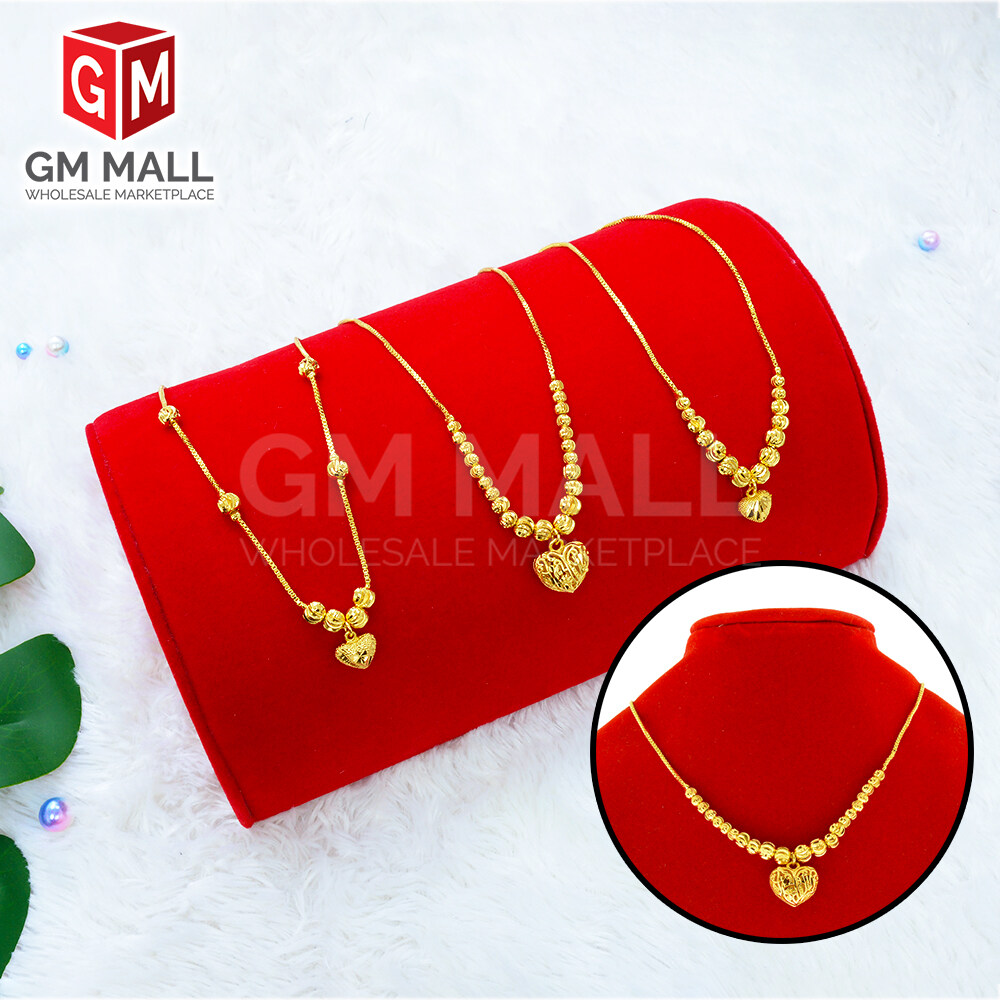 Cop 916 Emas Bangkok Emas Korea GM Mall Necklace Bulan Sabit Love - Rantai Leher Jewellery 24K ...