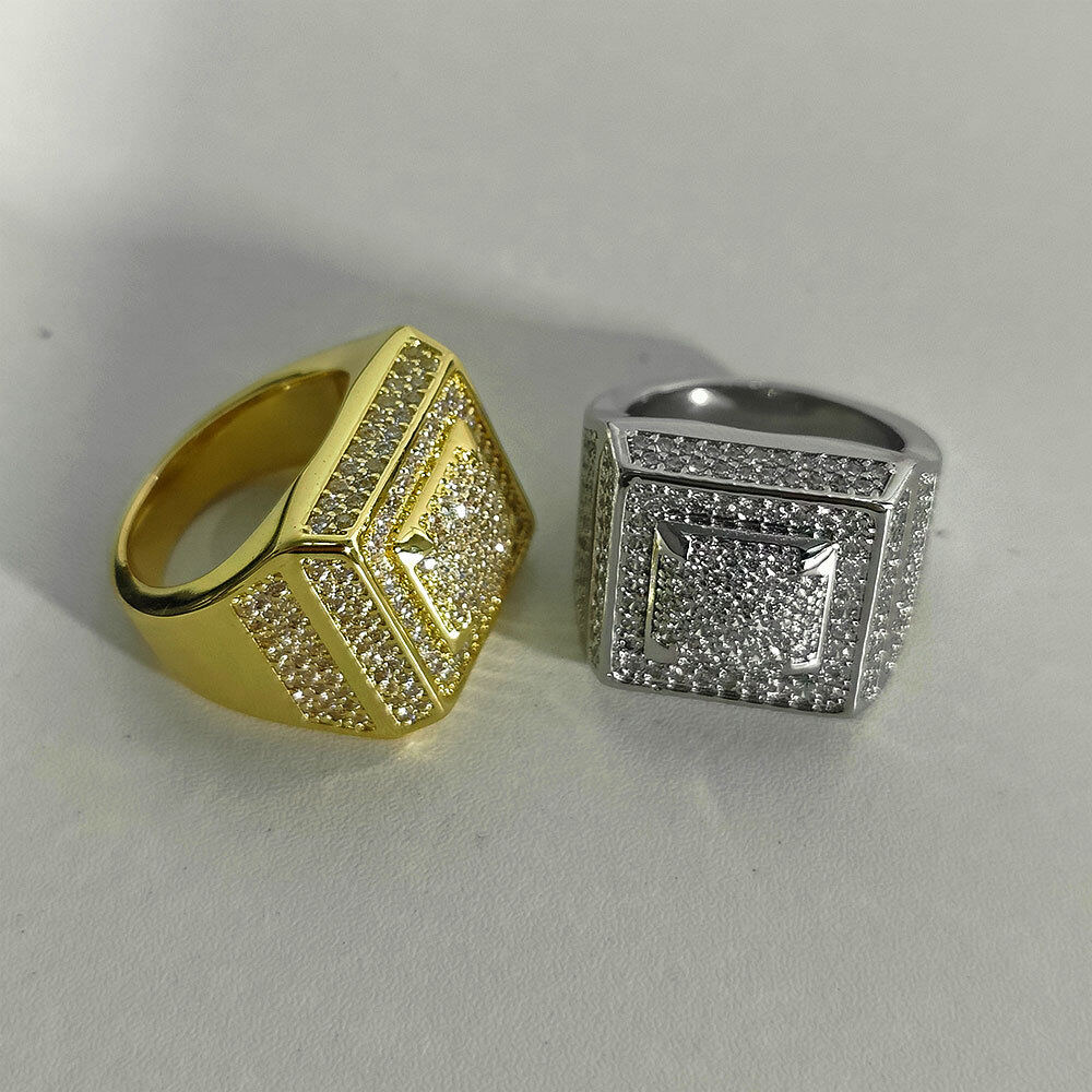 Hip Hop Cuban Ring Square Ring Hip Hop Men 'S Ring Fashion Jewelry ...