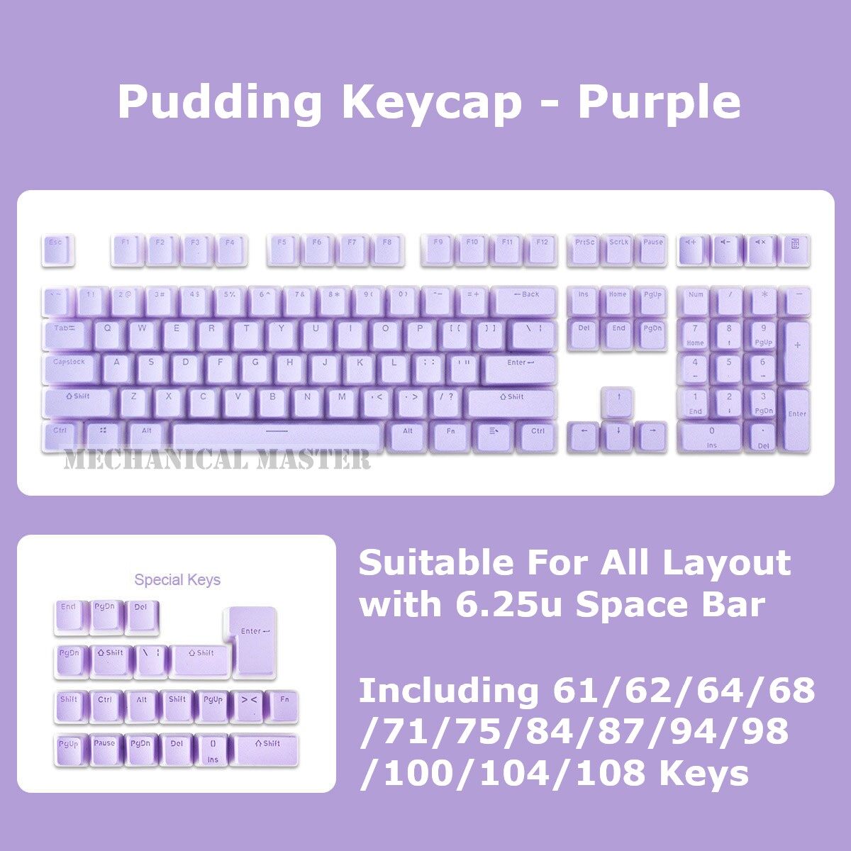 Pudding Keycaps PBT Double Shot Injection Keycap Mechanical Keyboard ...