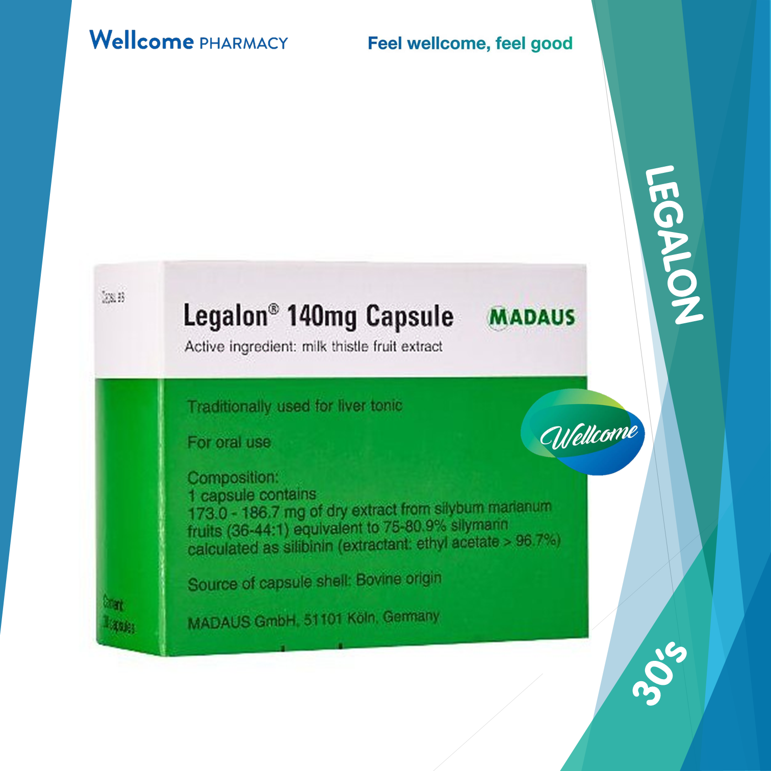 Madaus Legalon 140mg Capsules with Milk Thistle Fruit Extract - 30's ...