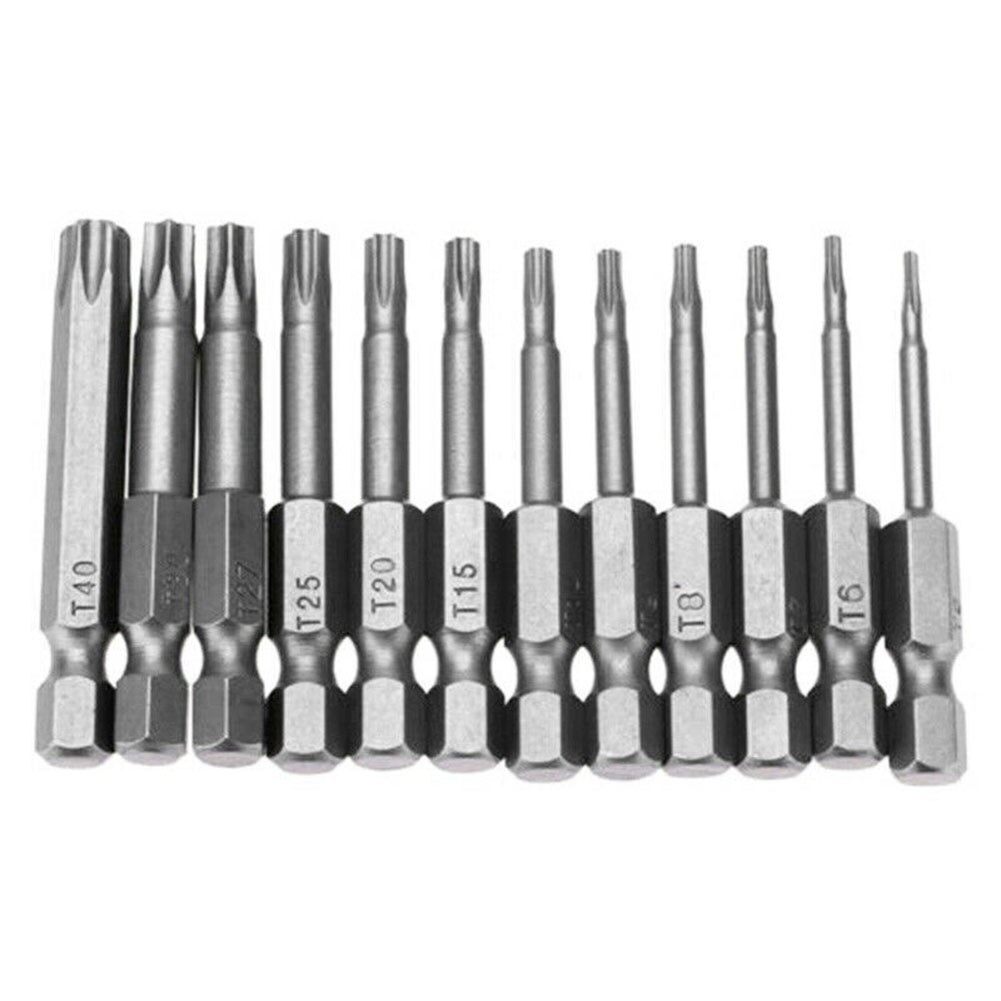 12pcs 50mm Magnetic Torx Screwdriver Bits Set 1/4\ Electric Screwdriver ...
