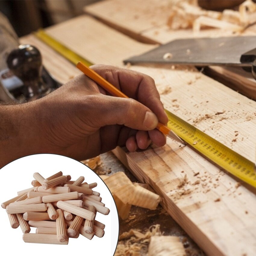 100 pieces of M6/M8 wooden pin bolts round raft cork twill dowels wedge ...