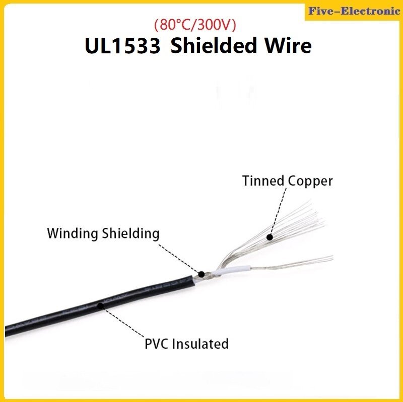 UL1533 Shielded Wire 32AWG Single Core Audio Channel Signal Cable ...