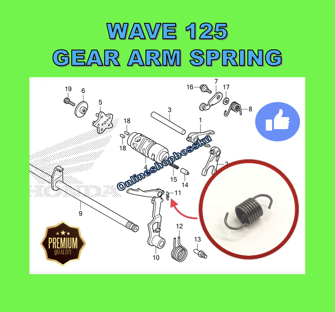 HONDA WAVE 125 GEAR ARM SPRING WAVE 125 GEAR SHAFT LEVER ARM SPRING ...