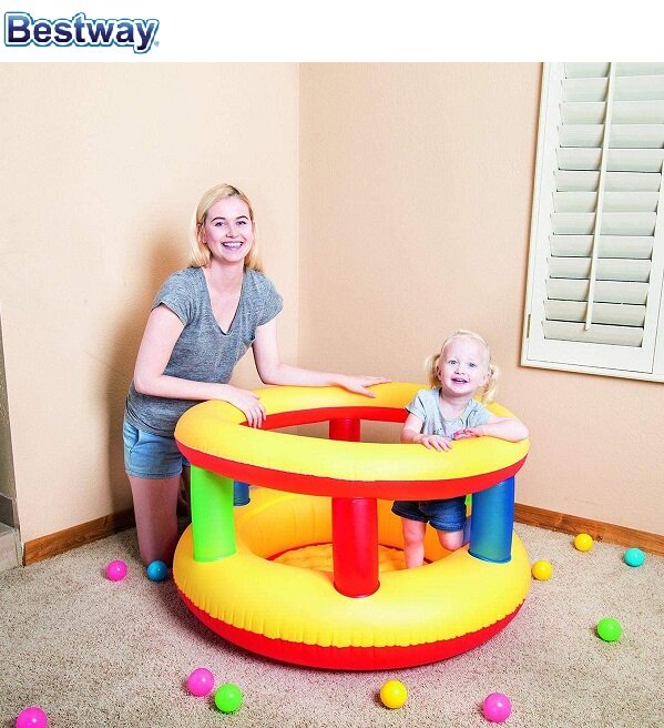 BESTWAY INFLATABLE BABY PLAYPEN COT FUN FOR KIDS 1.12M X H63.5CM (44" X ...