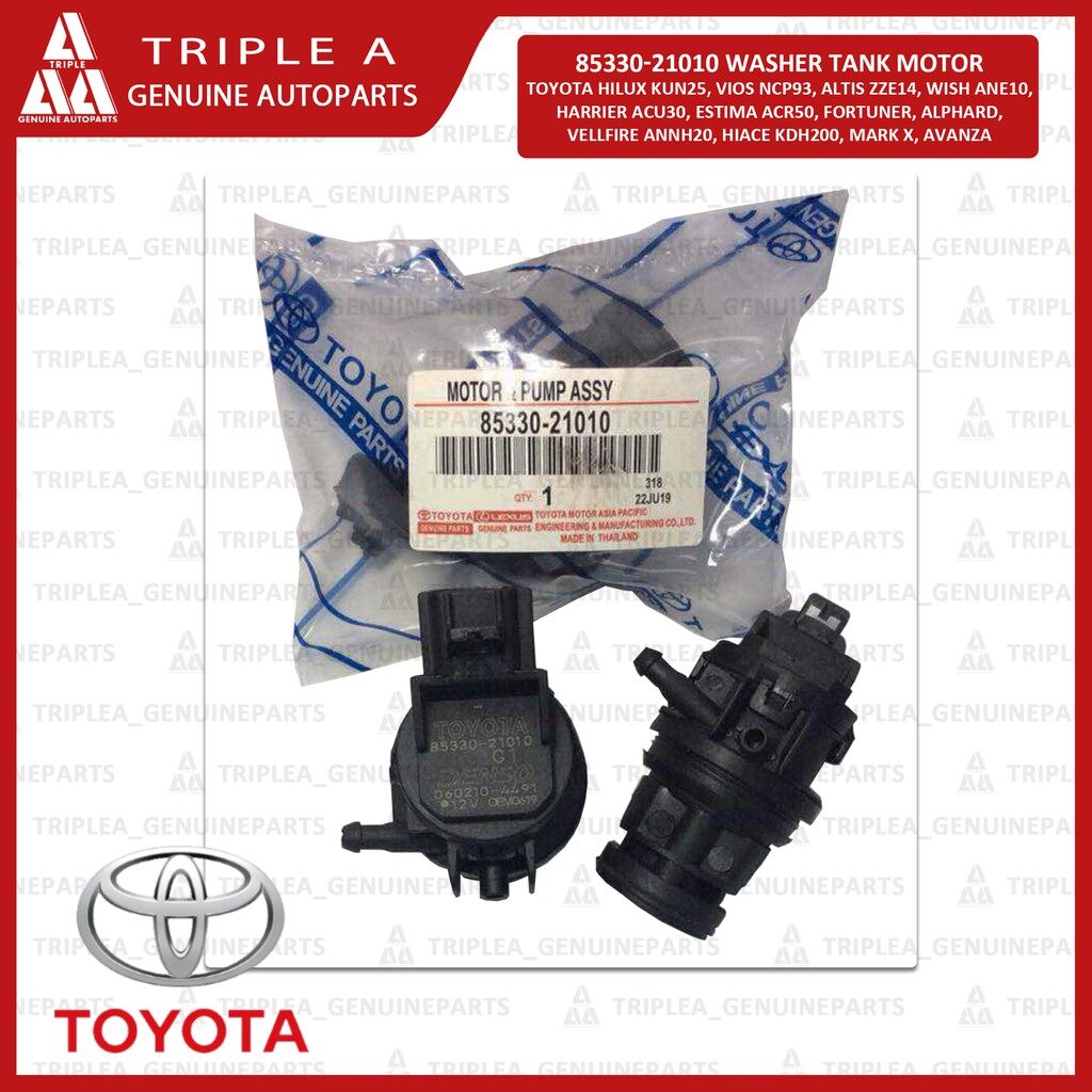 85330-21010 Washer Tank Motor Toyota Hilux, Vios, Altis, Wish, Harrier ...