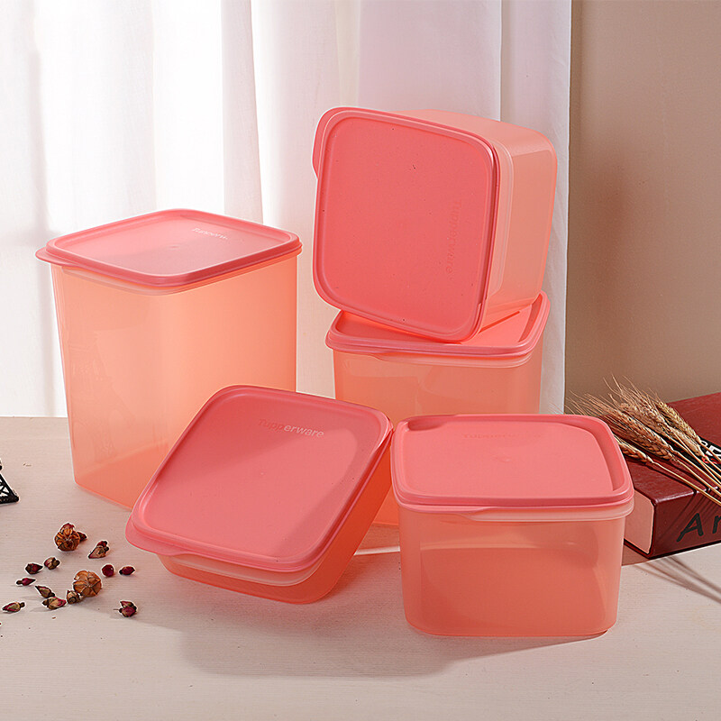 Tupperware Smart Square 5-Piece Set Dry Goods and Groceries Cold ...