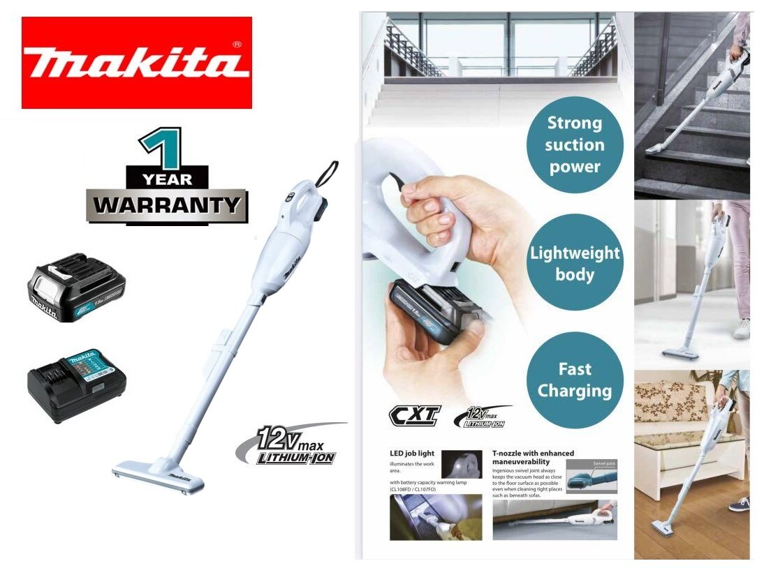 Makita CL108FDWYW 12V Max Cordless Vacuum Cleaner (White) | Lazada