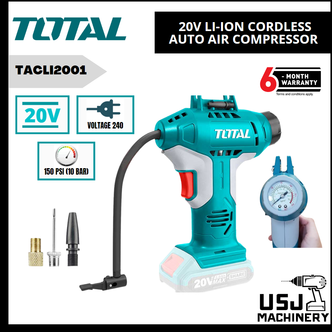 Total 20V Li-ion Cordless Auto Air Compressor TACLI2001 | 6 Months ...