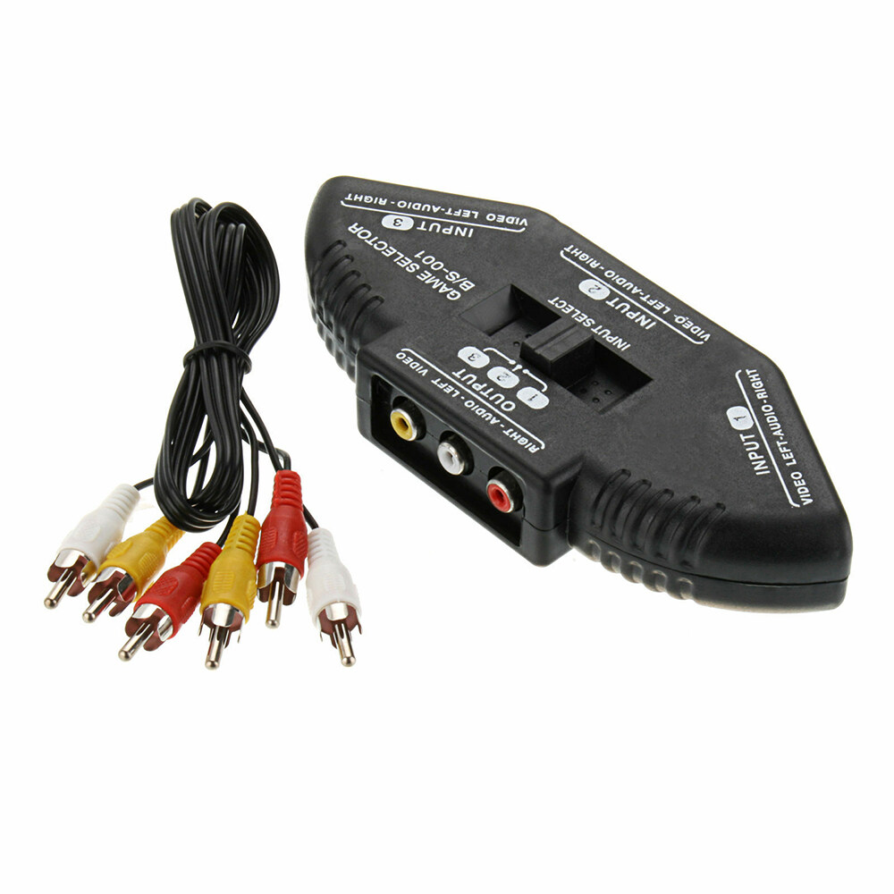 PEACHAN for TV DVD 3 Port RCA Selector Converter Switch Box AV Switcher AV Composite Splitter ...