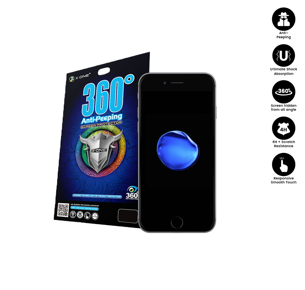 Apple iPhone 7 Plus ( 5.5 ) X-One 360 Anti Peeping Privacy Matte Screen Protector - X ONE STORE ...