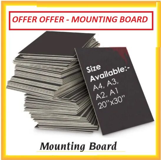 BLACK MOUNTING BOARD A4/A3/A2/A1 SIZE | Lazada