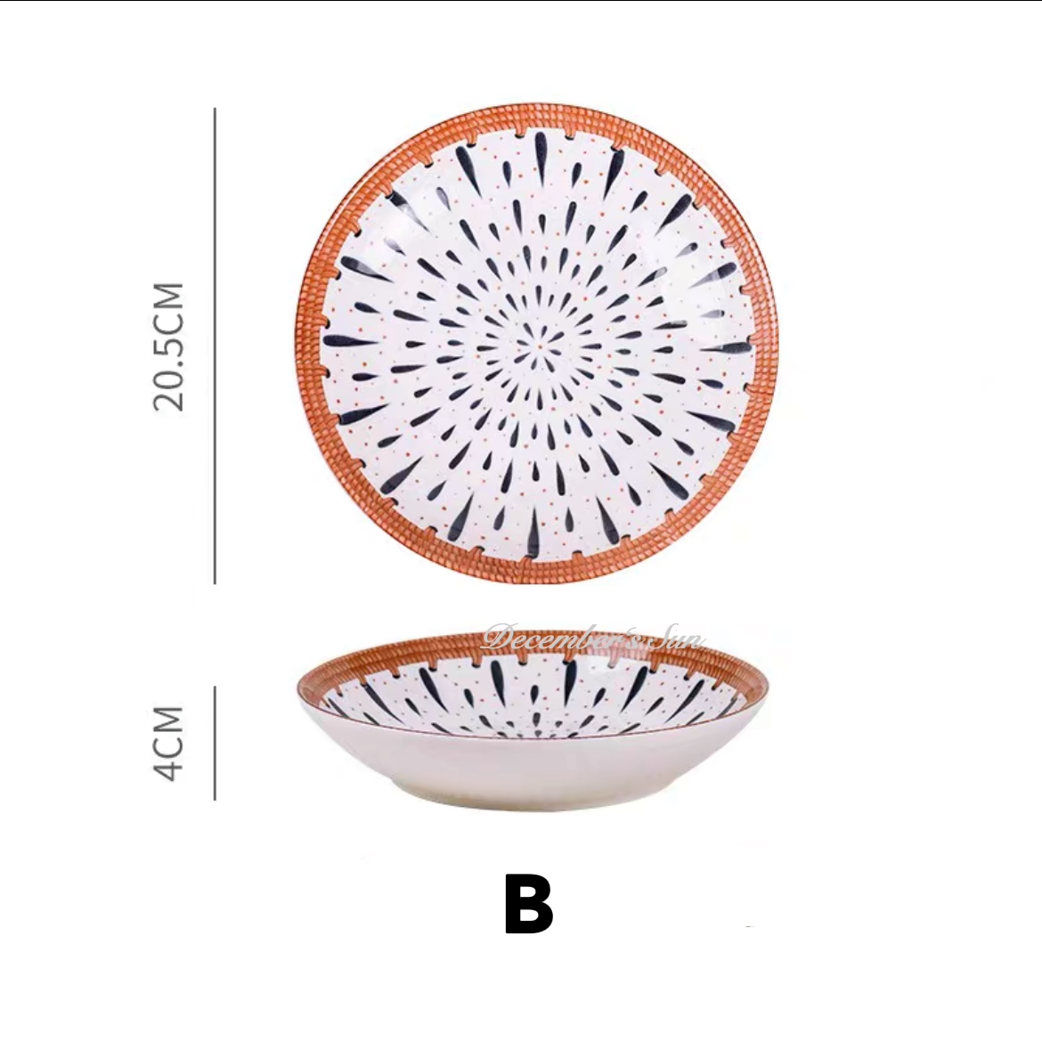 Creative japanese modern 8 inches ceramic plates deep plate dish plate ...