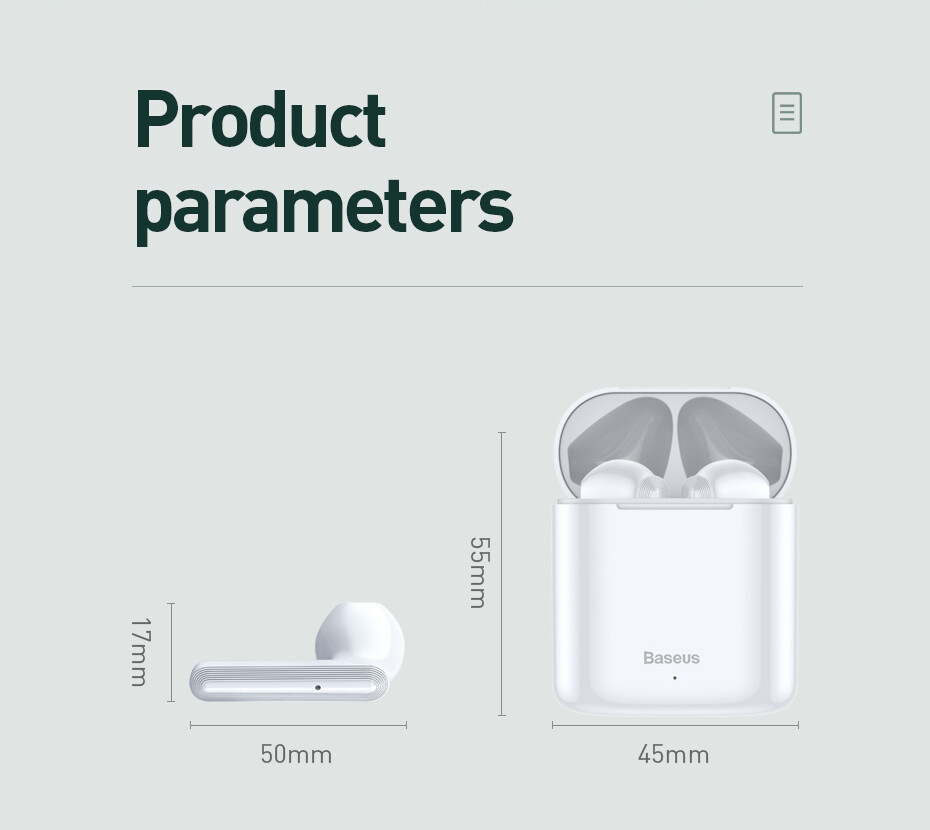 Baseus W09 TWS Wireless Earphone Bluetooth 5.0 Headphone Mini Earbuds ...