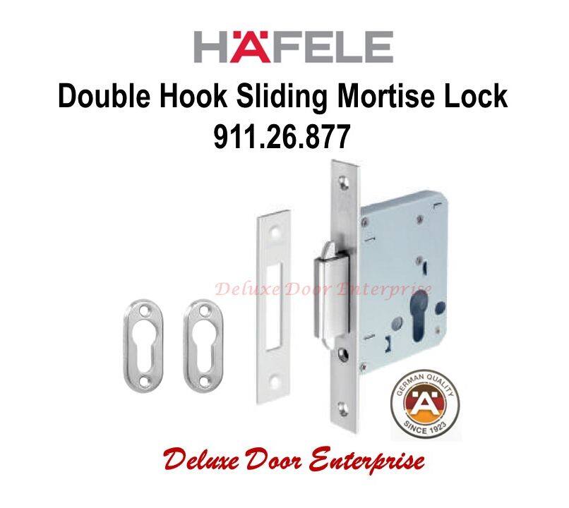 Hafele Double Hook Sliding Mortise Lock 911.26.877 / Sliding Door Lock ...